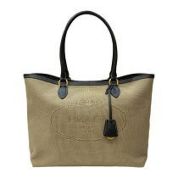 Prada | Bags | Prada Logo Jacquard Tote Bag Brown X Black | Poshmark
